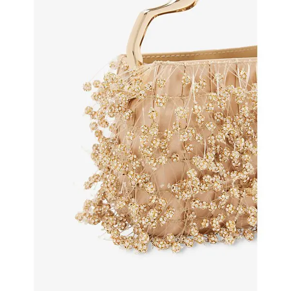 Cult Gaia Solene Mini Leather Top-Handle Bag - Sand Dollar